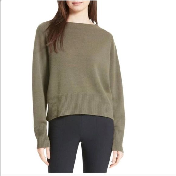 Vince | Sweaters | Vince Boat Neck 0 Cashmere Olive Sweater Sz S | Poshmark